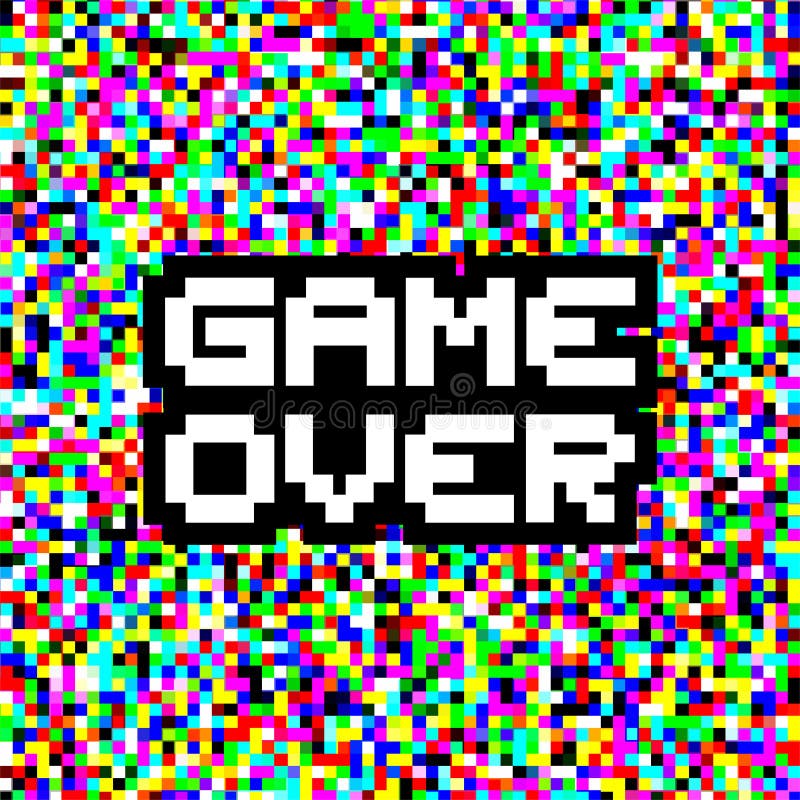 Game over pixel symbol stock vector. Illustration of font - 154818423