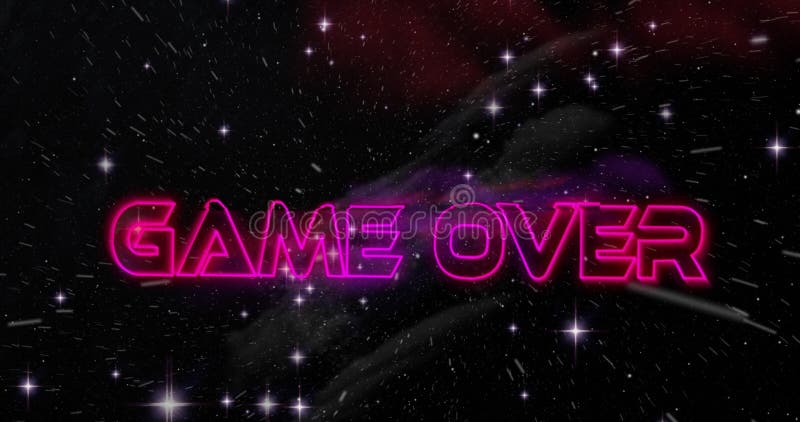 Game Over Please Insert Coin Text on Triangles Against Space in ...