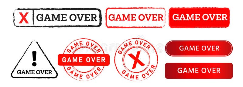 Game Over Rectangle Triangle Circle Stamp and Button Sign Defeat ...