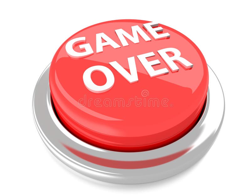 GAME OVER on Red Push Button. 3d Illustration Stock Illustration ...