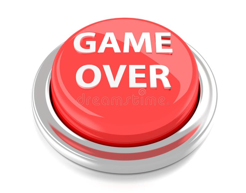 GAME OVER on Red Push Button. 3d Illustration Stock Illustration ...