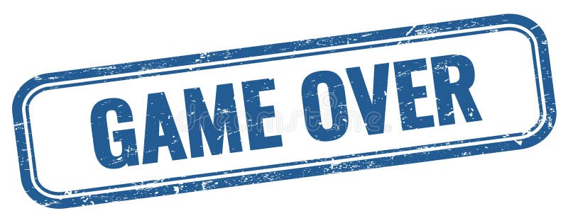GAME OVER Text on Blue Grungy Vintage Stamp Stock Illustration ...