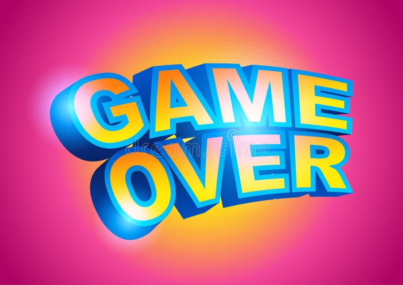 Game Over Text Icon for Game Interface Stock Vector - Illustration of ...