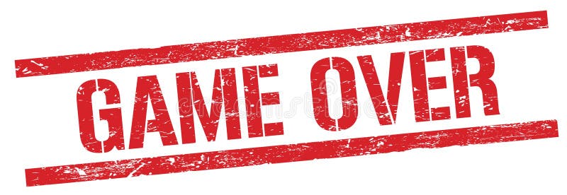 GAME OVER Text on Red Grungy Rectangle Stamp Stock Illustration ...