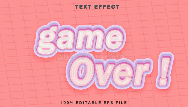 Game Over Text Style Effec stock vector. Illustration of text - 348942529