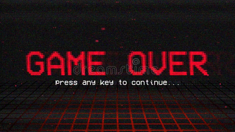 Game Over, Vintage Arcade Game Screen with Glitch Effect Stock ...