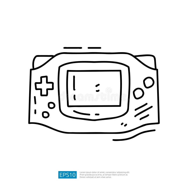 Game Pad Controller Doodle Icon Stock Vector - Illustration of joystick ...