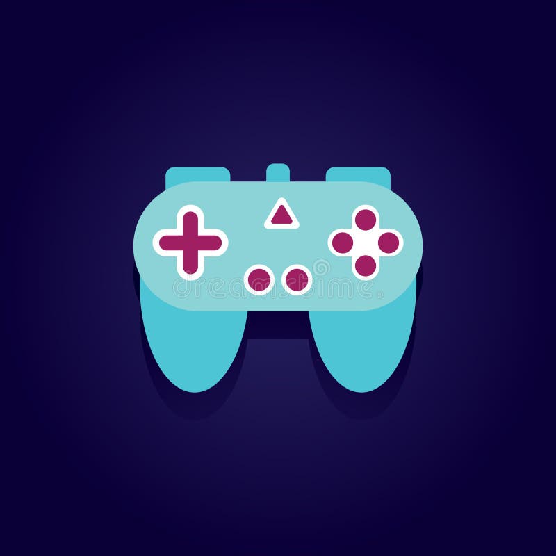 Game-pad Icon stock vector. Illustration of blue, flat - 87764894