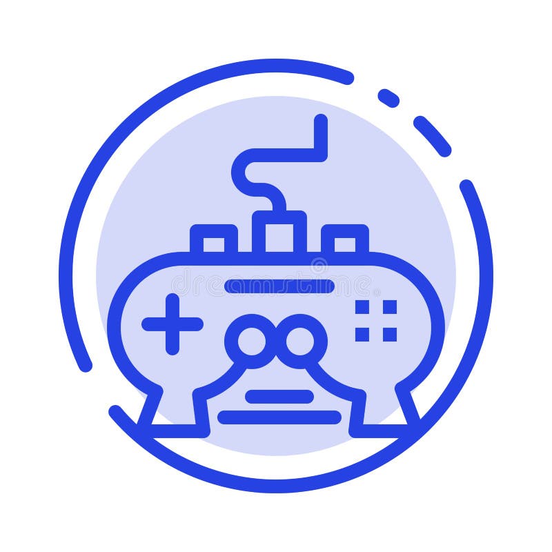 Game, Pad, Video, Xbox, PlayStation Blue Dotted Line Line Icon Stock ...