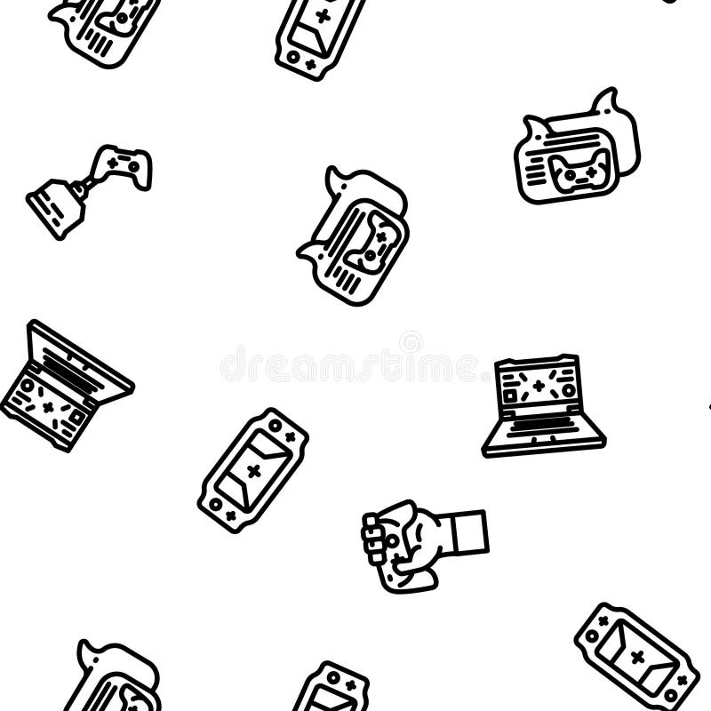 Game Pc Computer Gaming Vector Seamless Pattern Stock Vector ...