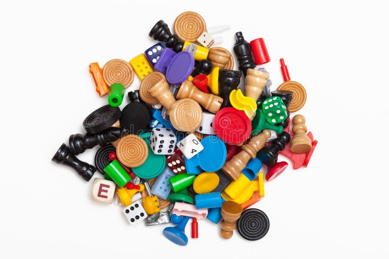 Game pieces on board stock image. Image of cube, children - 21893113