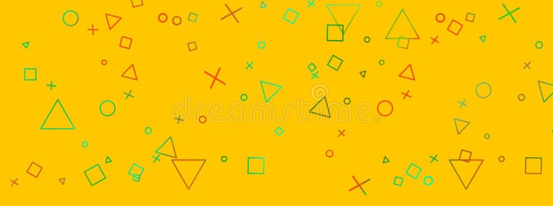 Game Pieces: Triangle, Cross, Square and Circle. Illustration ...