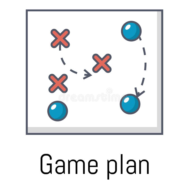 Game Plan Icon, Cartoon Style Stock Vector - Illustration of chalk ...