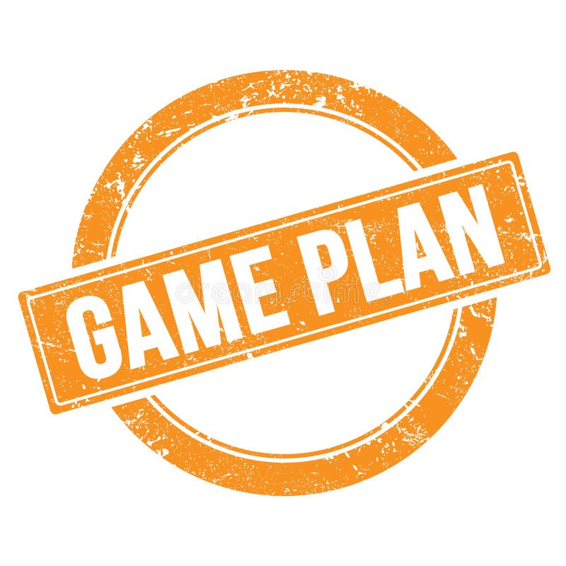 GAME PLAN Text on Red Violet Ribbon Stamp Stock Illustration ...