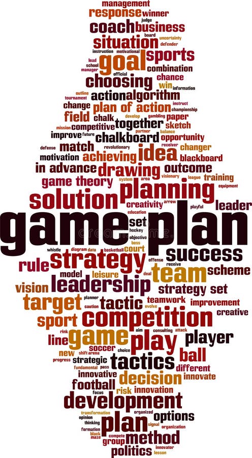 Game plan word cloud stock vector. Illustration of method - 249254580