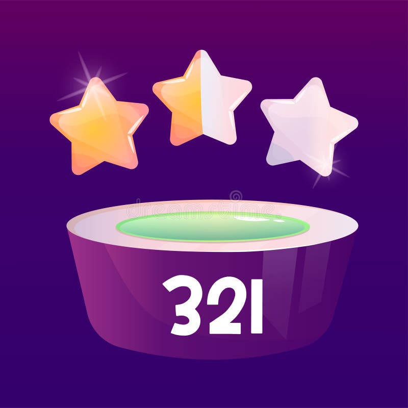 Game Platform with Stars for Completed Level Isolated. Game Ui Asset ...
