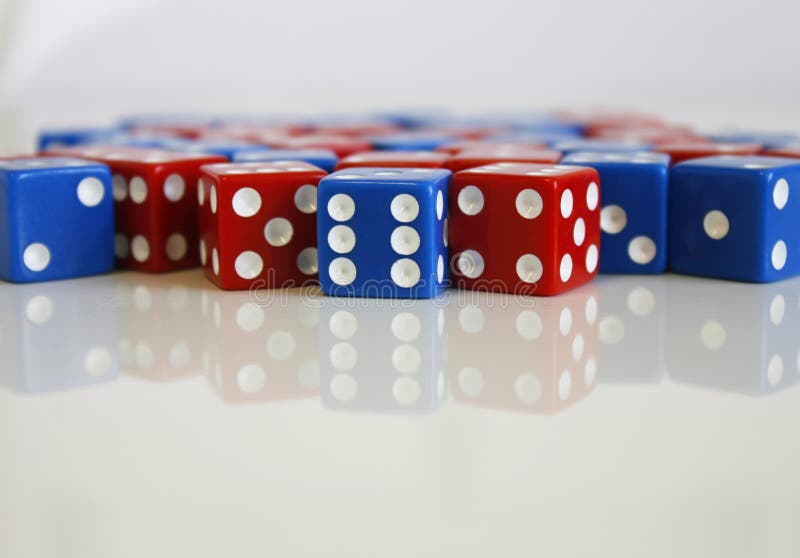 Game Play Dice Red Blue Number Random Stock Photo - Image of blue, cube ...