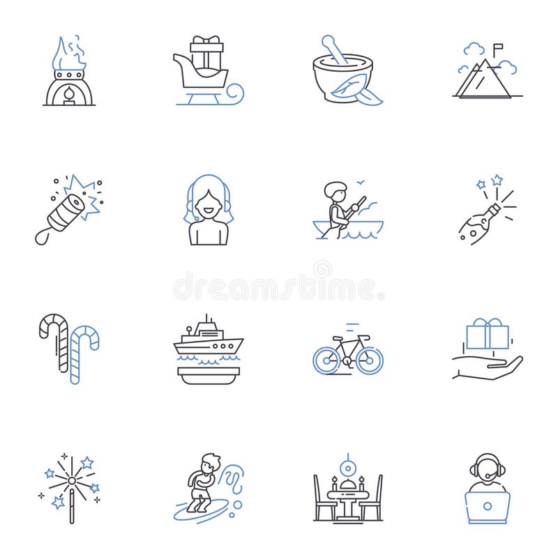 Game Playing Line Icons Collection. Strategy, Competition, Fun, Victory ...