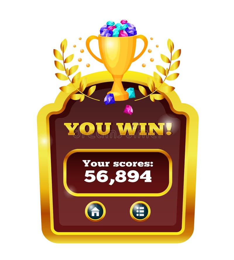 Game Pop-up Window with Main Menus, Panel with Buttons. Stock Vector ...