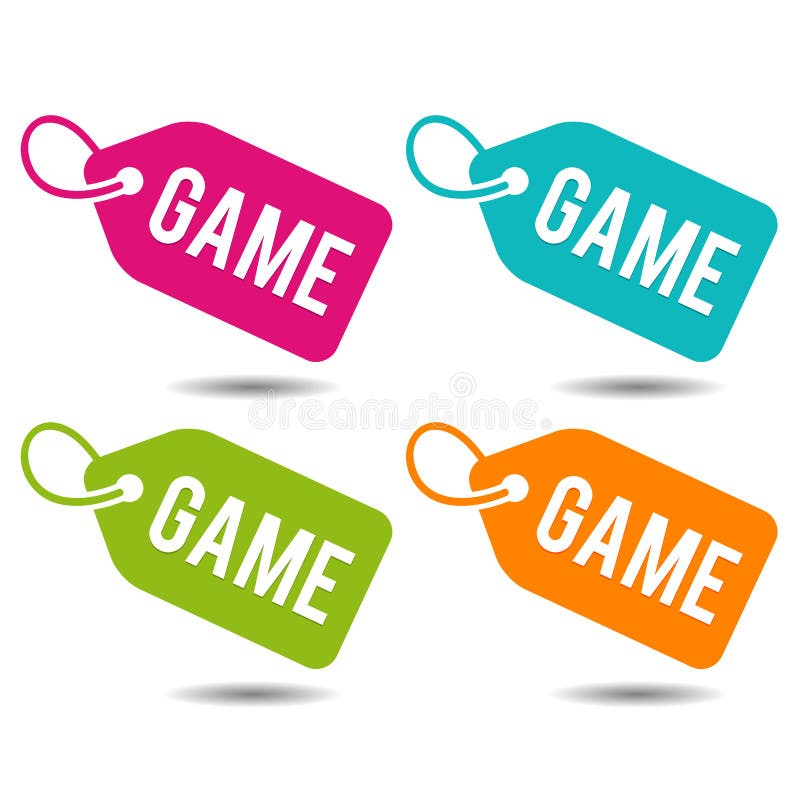 Game Price Tags. Flat Eps10 Vector Illustration Stock Vector ...