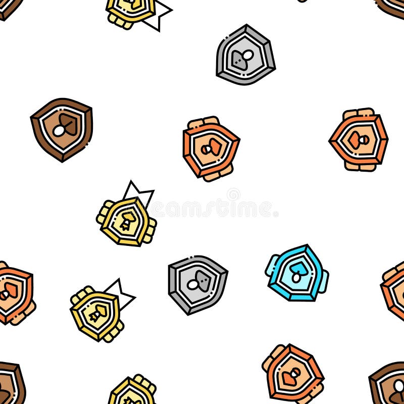 Game Progress Award and Medal Vector Seamless Pattern Stock Vector ...