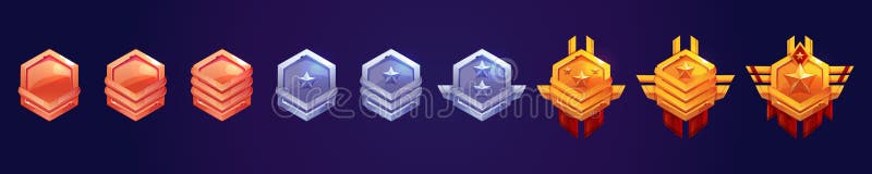 Game Rank Icons, Level Badges, Hexagon Tags Set Stock Illustration ... Game Rank Icons, Level Badges, Hexagon Tags Set Stock Illustration ...