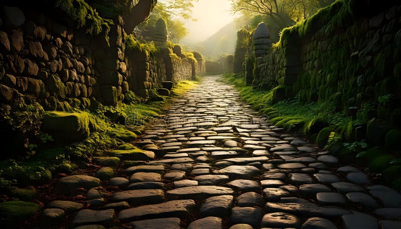 Game-ready Cobblestone Pathway with Realistic Medieval Stonework and ...