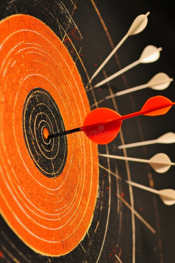 During a Game, a Red Dart Struck the Bullseye Stock Image - Image of ...