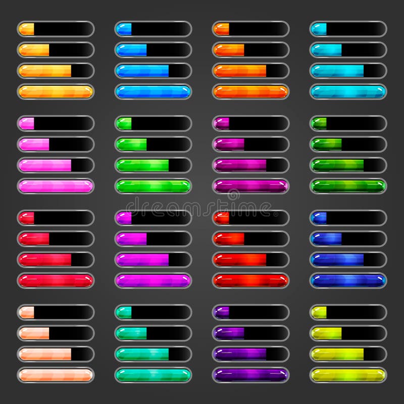 Game resource bar stock vector. Illustration of collection - 86296221