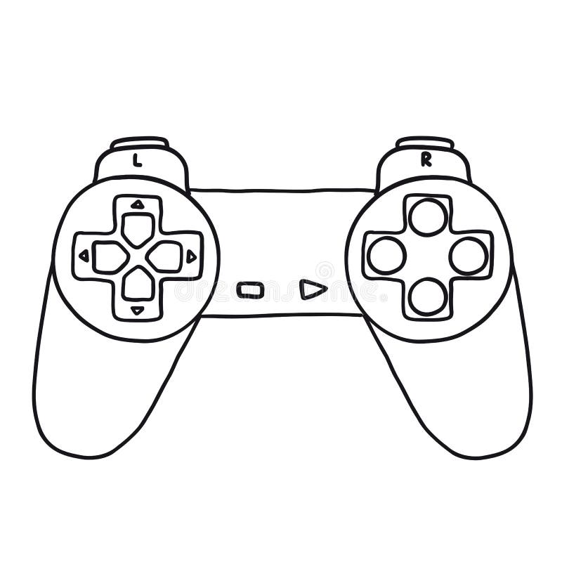 Game Controller in Hand-drawn Outline Doodle Style Stock Vector ...