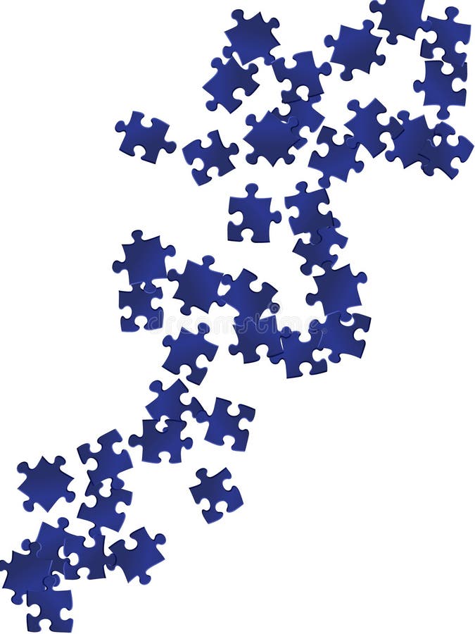 Game Riddle Jigsaw Puzzle Dark Blue Pieces Vector Stock Vector ...