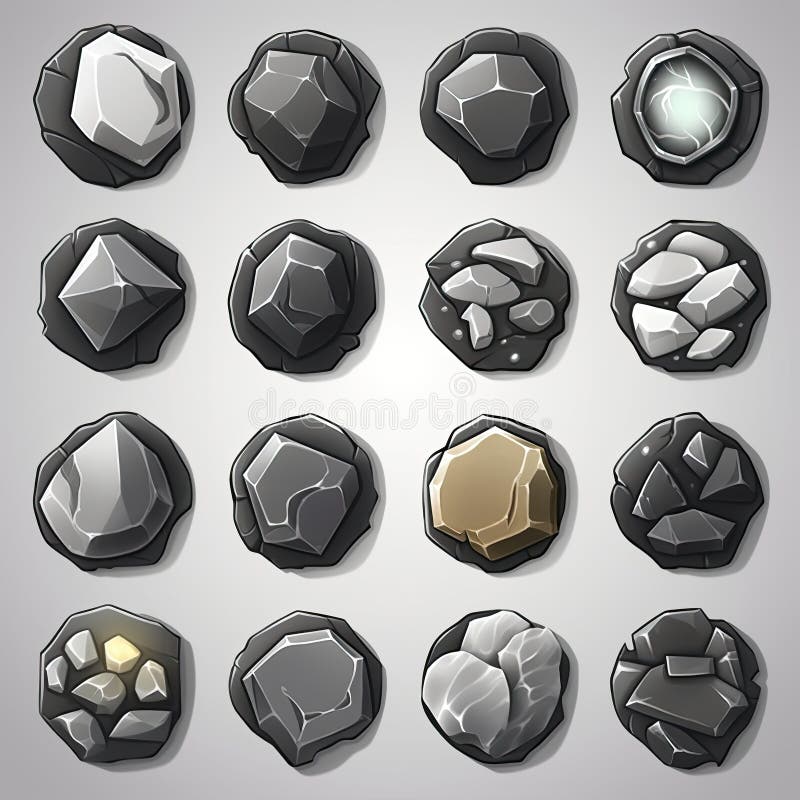 Design Rock Stone Button Ai Generated Stock Photo - Image of user ...