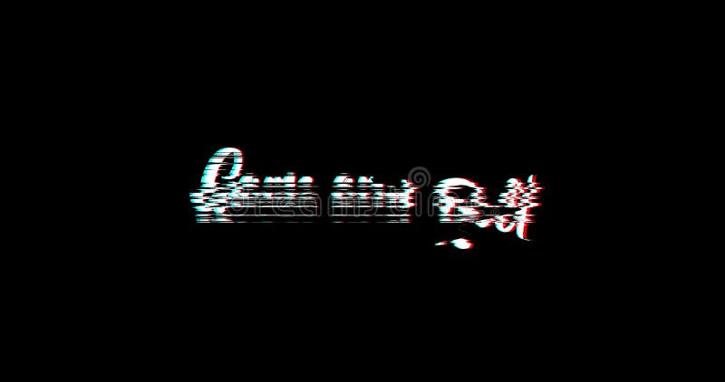 Game and Roll Calligraphy Text Glitch Effect Animation on Black ...