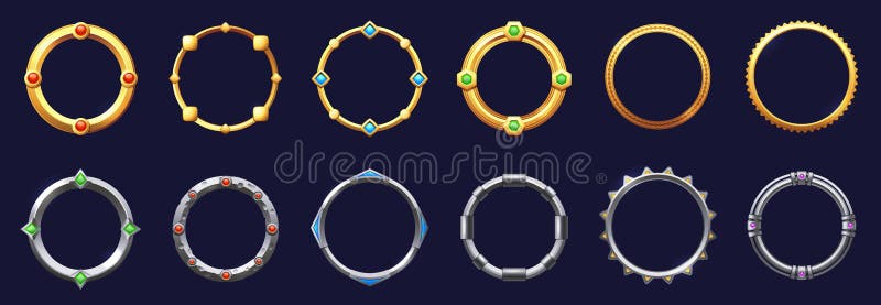 Game Round Interface Frames Cartoon Ui Circle Game Asset Items Empty