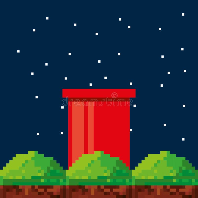 Game Scene Pixelated Background Stock Illustration - Illustration of ...