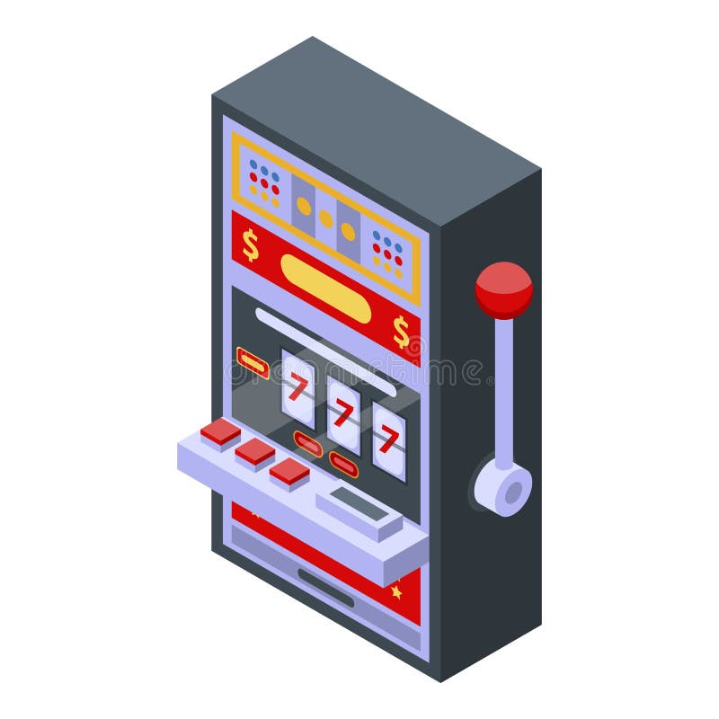 Game Slot Machine Icon, Isometric Style Stock Vector - Illustration of ...