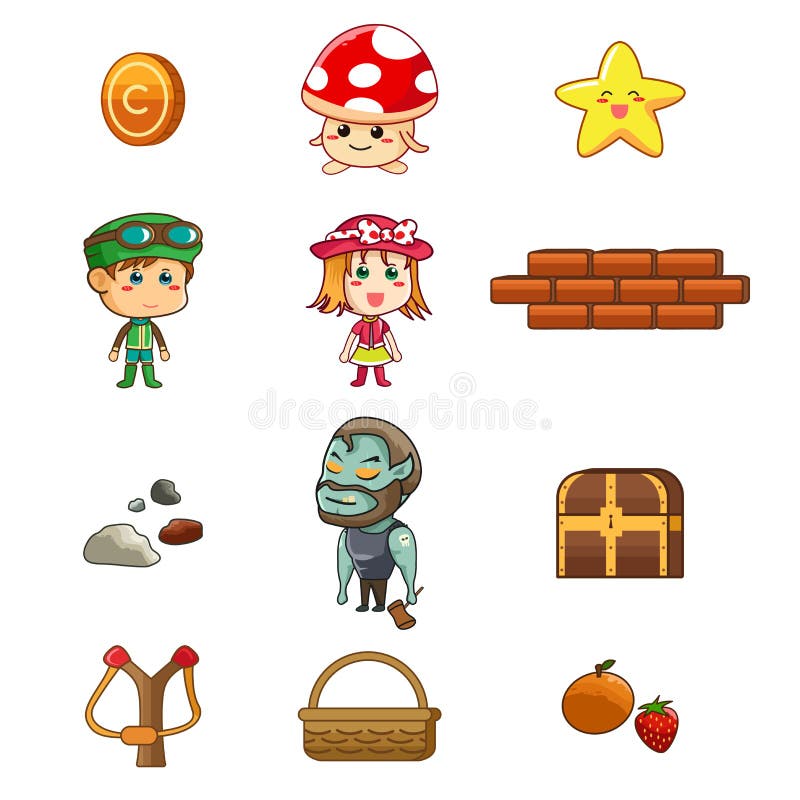 Game sprites element stock vector. Illustration of white - 45881372