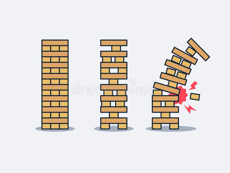 The Game about Stack and Fall. Isolated Vector Illustration Stock ...