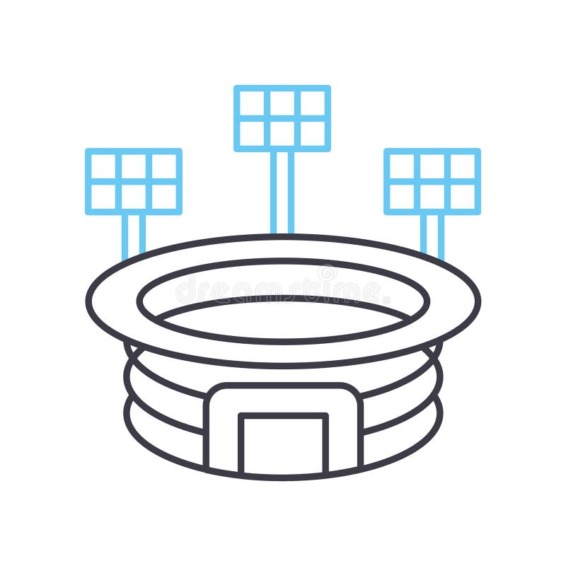 Game Stadium Line Icon, Outline Symbol, Vector Illustration, Concept ...