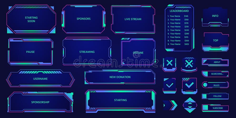 Futuristic Cyber Broadcast Layout Elements Stock Illustrations – 71 ...