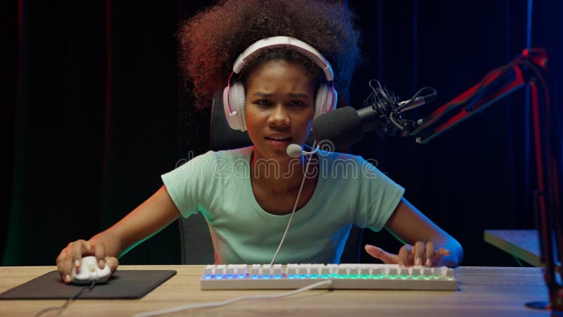 Game Streamer Using Pc Setup Playing Multiplayer First Person Shooter ...