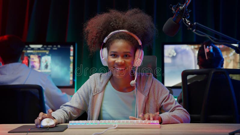 Game Streamer Using Pc Setup Playing Multiplayer First Person Shooter ...