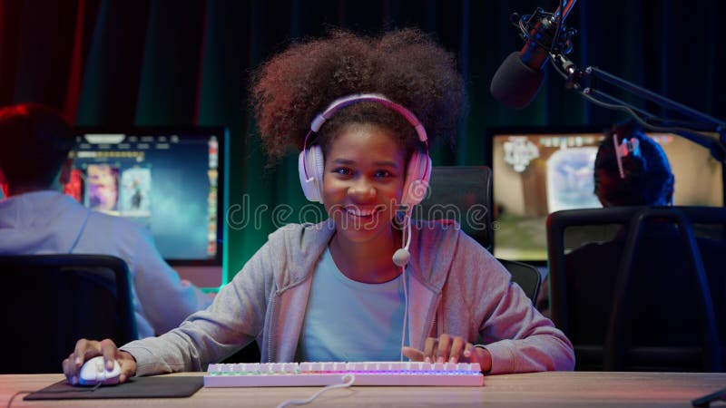 Game Streamer Using Pc Setup Playing Multiplayer First Person Shooter ...