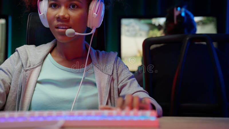 Game Streamer Using Pc Setup Playing Multiplayer First Person Shooter ...