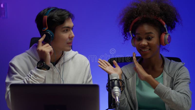 Game Streamer Using Pc Setup Playing Multiplayer First Person Shooter ...