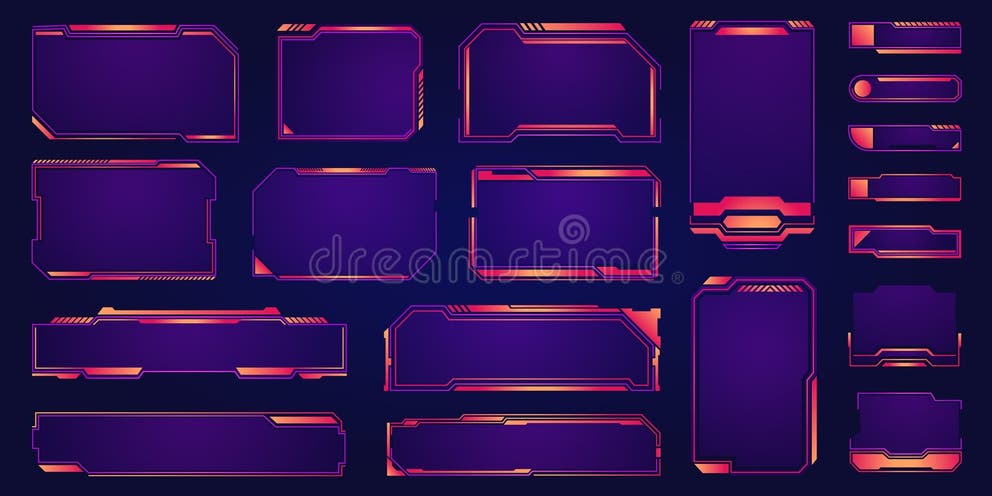 Game Streaming Interface. Overlay for Live Streamer Broadcast, Cyber ...