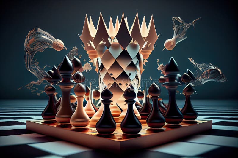 Game of Surreal Chess in Motion, with Pieces Swiftly Moving about the ...