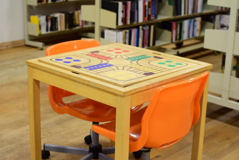 Game Table in the Reading Room of the Public Library. Stock Photo ...