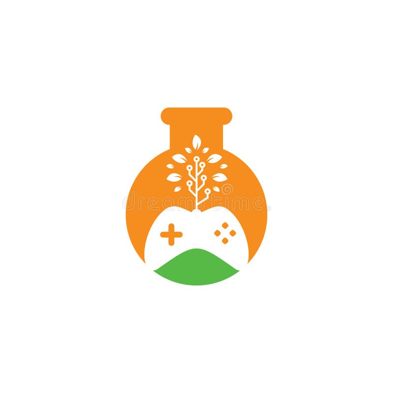 Game and Tech Tree Lab Shape Concept Logo Design Stock Vector ...