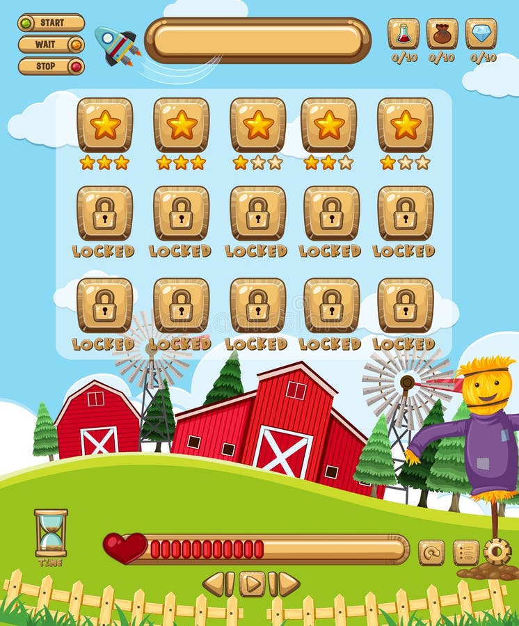 Game Template Farm Theme Stock Illustrations – 26 Game Template Farm ...